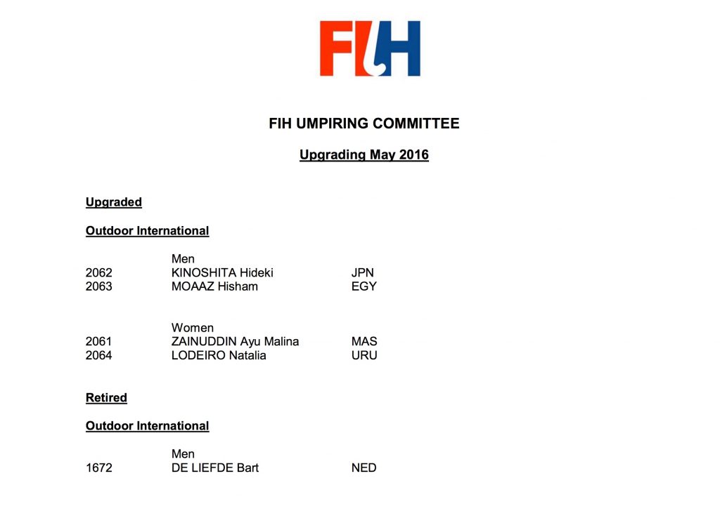 May FIH Upgrades - FHumpires